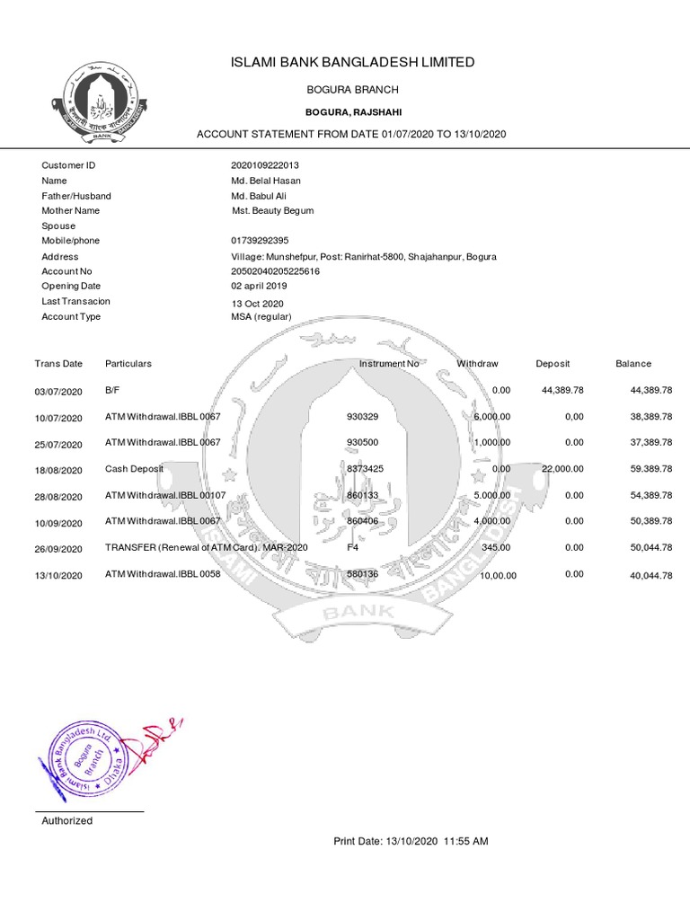 Bank Statment_2 | PDF