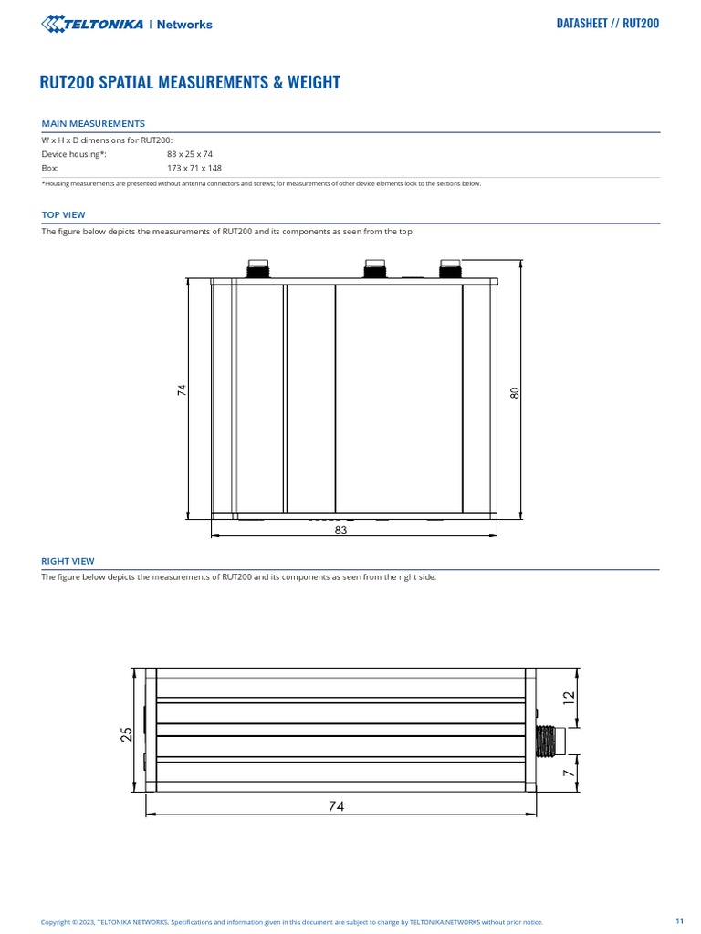 Rut200 Datasheet v14 - 03 | PDF | Electronics | Electrical Engineering