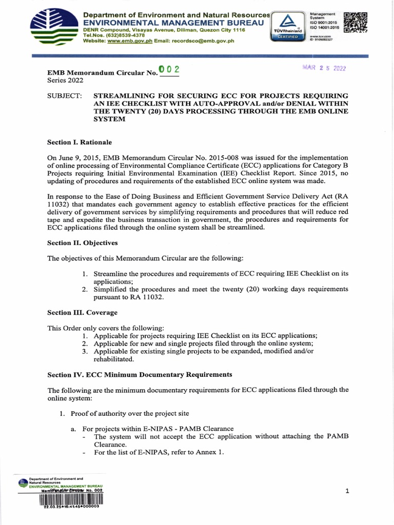Emb MC 2022 002 - Streamlining Ecc Auto Approval | PDF | Business ... Emb MC 2022 002 - Streamlining Ecc Auto Approval | PDF | Business ...