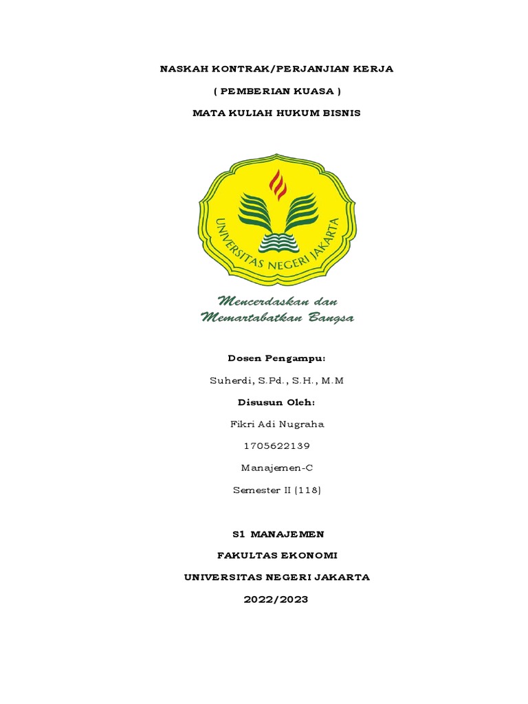 Fikri Adi Nugraha - Tugas INDIVIDU 2 HUKBIS | PDF Fikri Adi Nugraha - Tugas INDIVIDU 2 HUKBIS | PDF