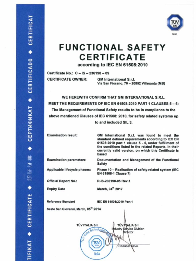 Sil Tuv Certificate CRT130 | PDF