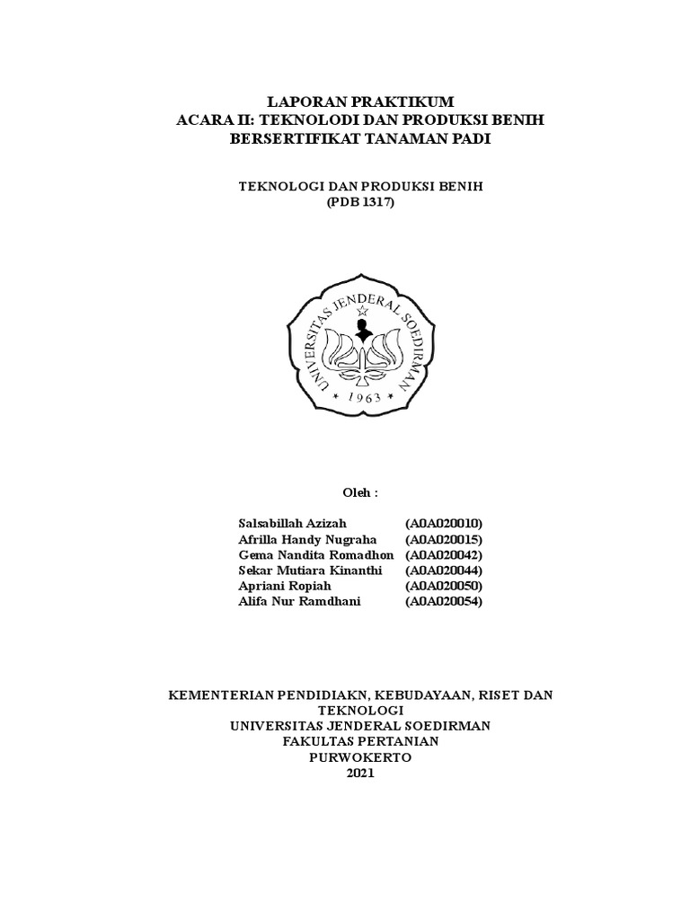 Produksi Benih Padi Inpago Unsoed Protani | PDF