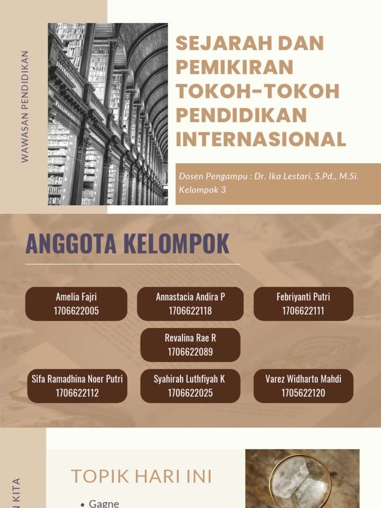 Kelompok 5 Sejarah Dan Pemikiran Tokoh Pendidikan Internasional | PDF