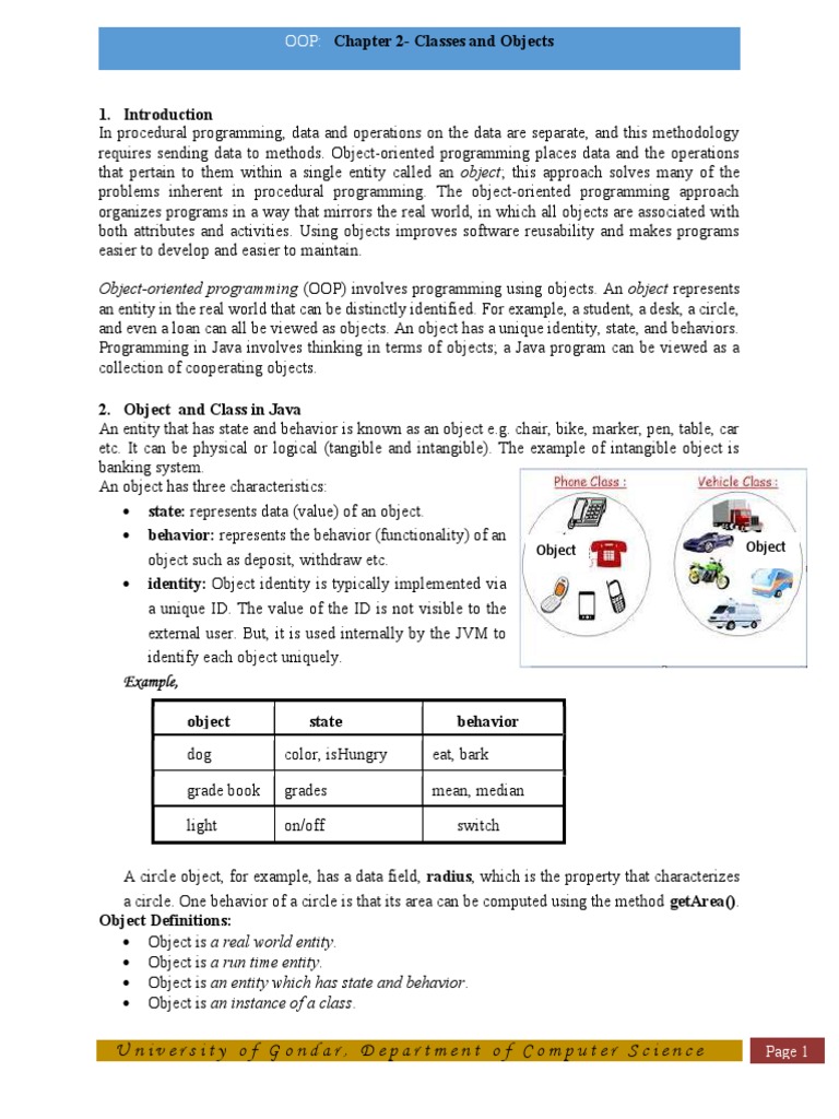 Chapter2-Classes and Objects | PDF | Programming | Constructor (Object Oriented Programming)
