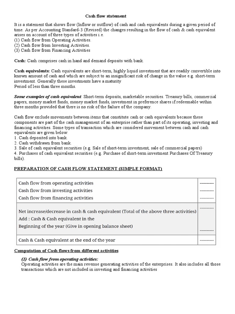 Cash Flow Theory | PDF | Cash | Investing