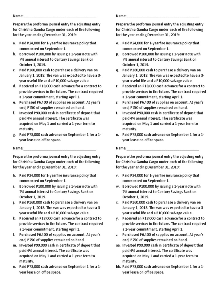 Adjusting Journal Entries | PDF | Interest | Money
