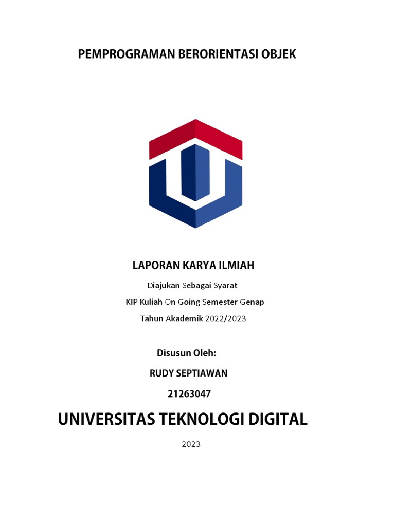 Pemprograman Berorientasi Objek (Karya Ilmiah Rudy Septiawan Nim 21263047 Untuk Kip) | PDF ...