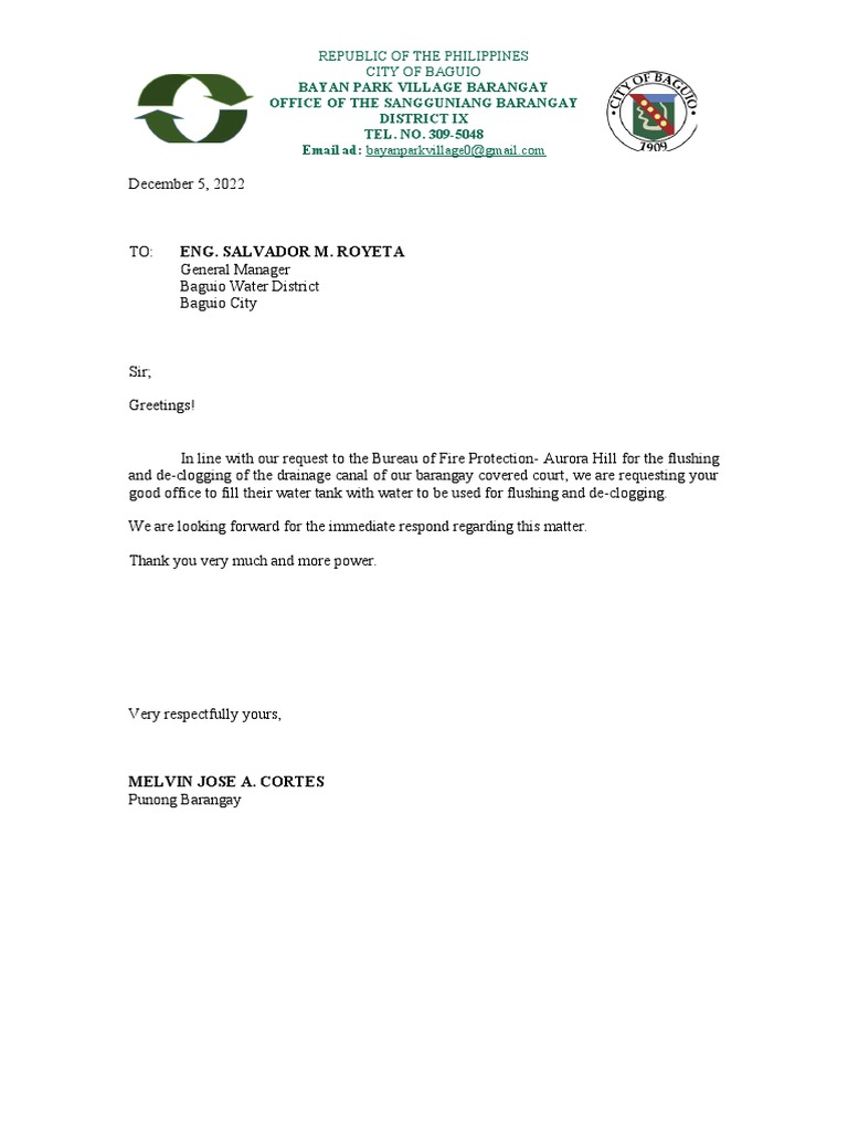 Request Letter To HSO | PDF