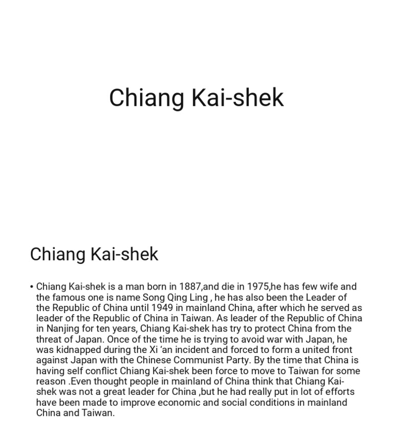 Chiang Kai-shek's Leadership Legacy | PDF