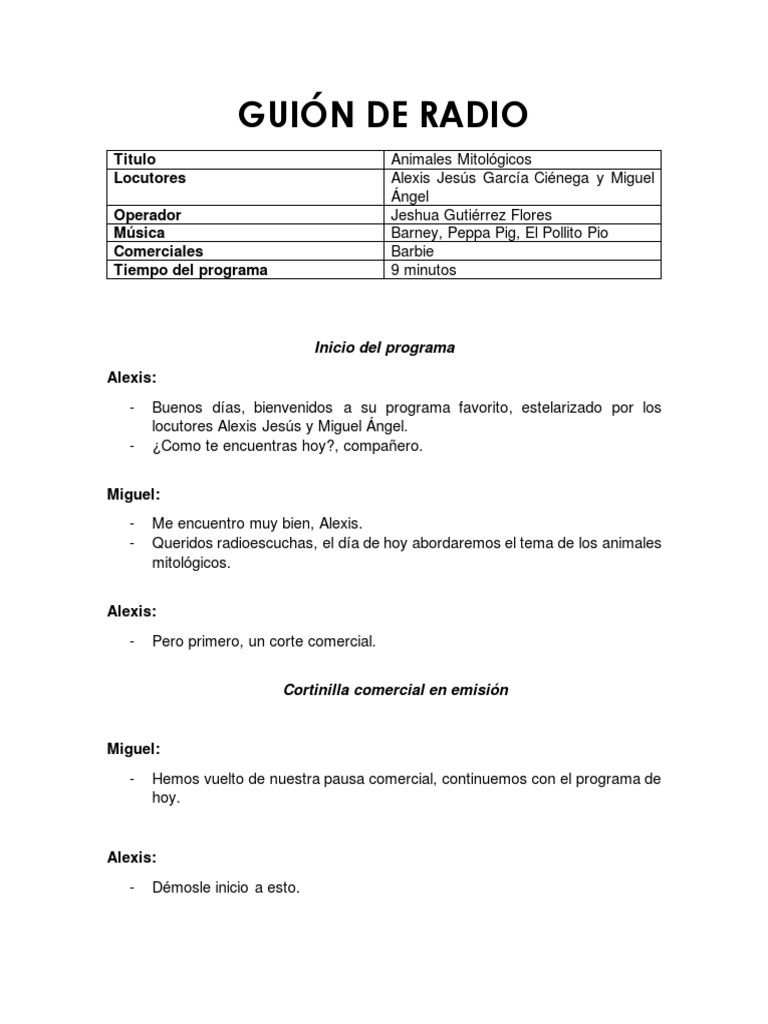 Guión de Radio | PDF