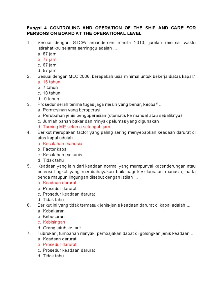 Fungsi 4 Controling and Operation of The Ship and Care For Person On Board at The Operation ...