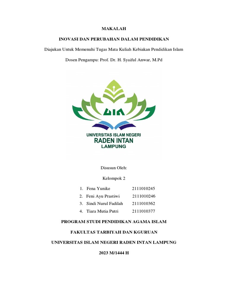 Kel.2 Makalah Kebijakan Pendidikan Islam. | PDF | Karier & Perkembangan