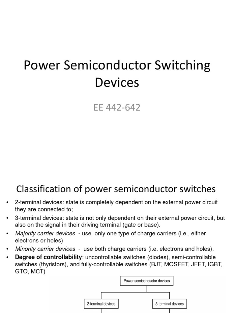 1) Power Switching Devices EE-442-642 | PDF | Field Effect Transistor | Mosfet