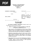 Preliminary Conference Brief for Collection | PDF | Loans | Interest