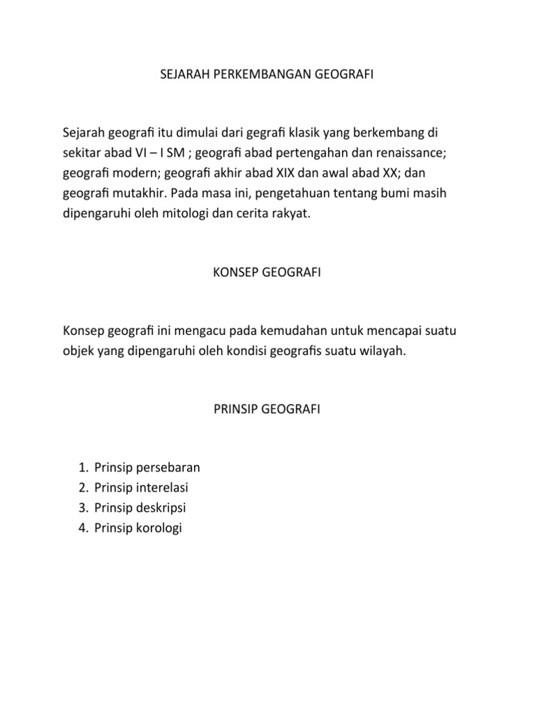 Sejarah Perkembangan Geografi | PDF