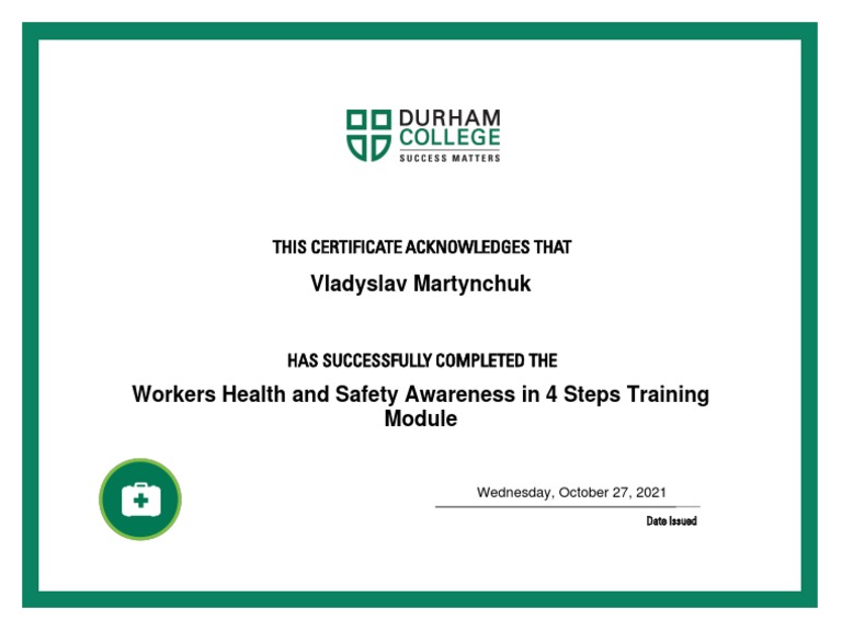 Workers Health and Safety Awareness in 4 Steps Training Module 202143 | PDF