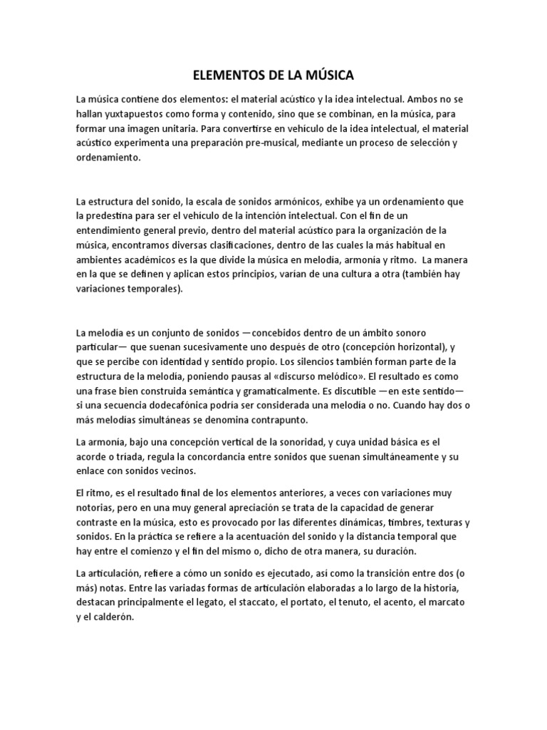 Elementos de La Musica | PDF | Armonía | Melodía