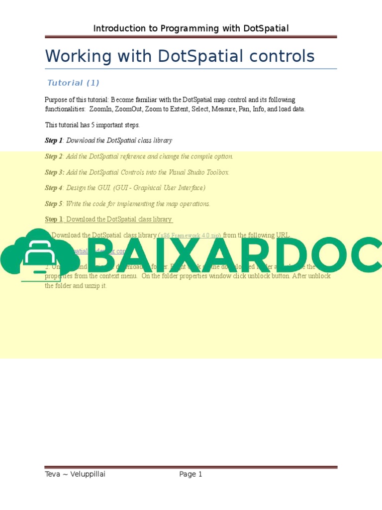 Dotspatial Tutorial 1 | PDF | Graphical User Interfaces | C Sharp (Programming Language)