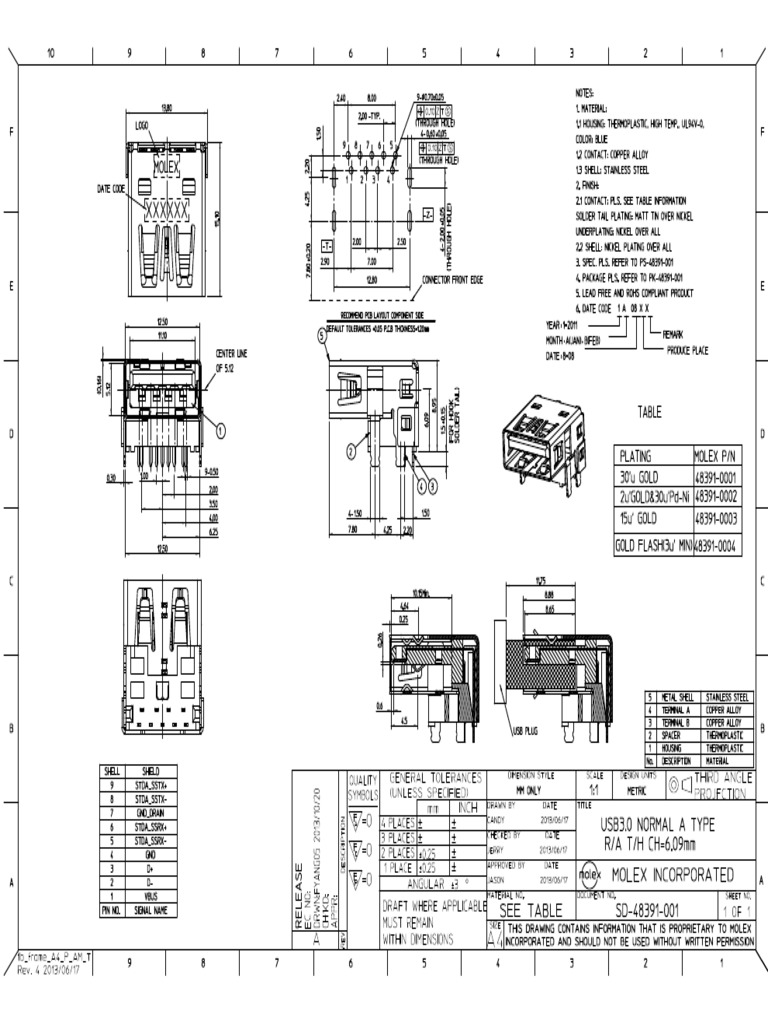 Usb3.1 Gen 1 Type A PinOUT PDF | PDF
