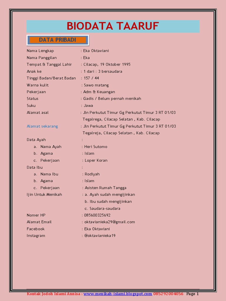 CV Ta'aruf Ku PDF | PDF