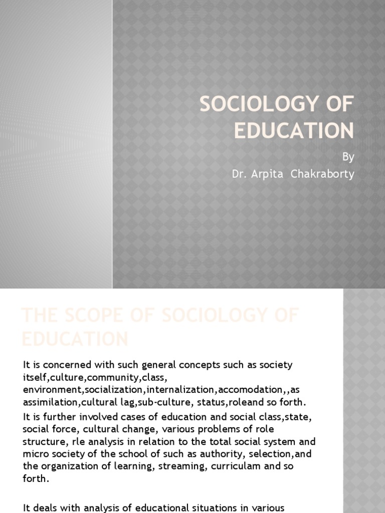 Sociology of Education | PDF | Sociology | Institution