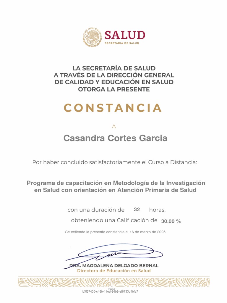 Programa de Capacitación en Metodología de La Investigación en Salud ...