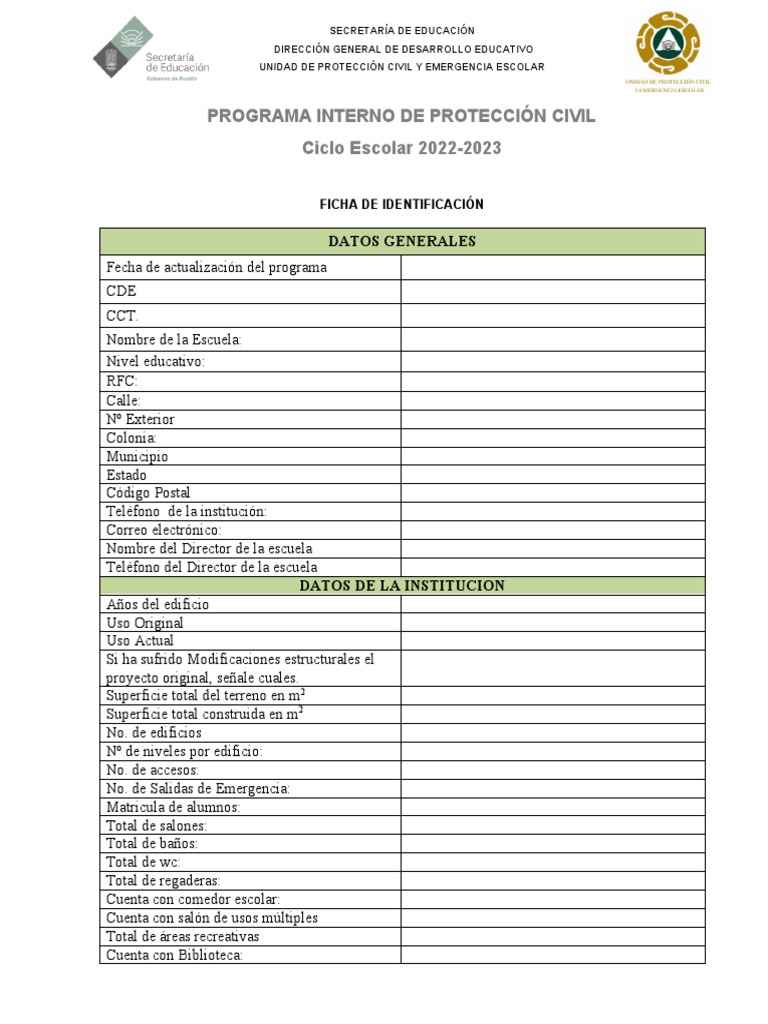 Programa Interno de Protección Civil | PDF | Defensa Civil | Primeros auxilios