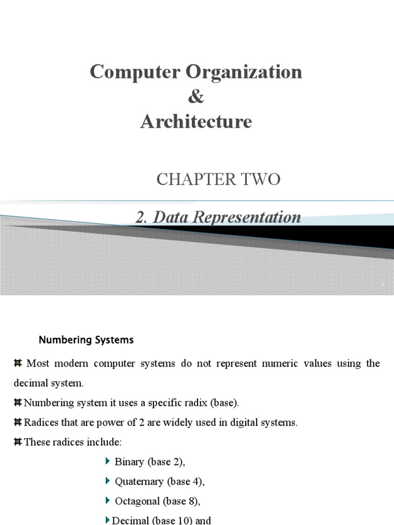 Computer Architecture and Organization Chapter 2 | PDF | Numbers | Decimal