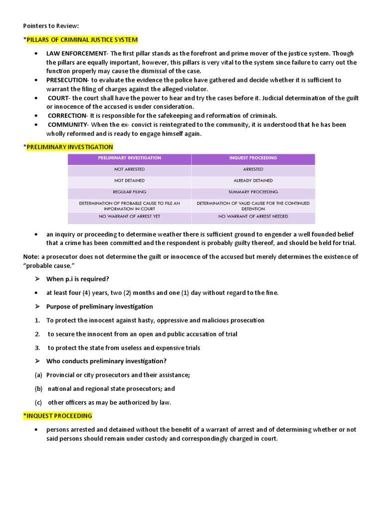 Pointers To Review CLJ | PDF | Arrest | Prosecutor