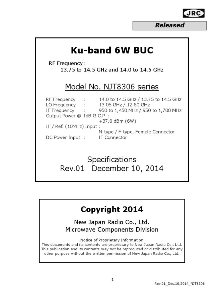 BUC 6W Ku-Band | PDF | Reliability Engineering | Hertz