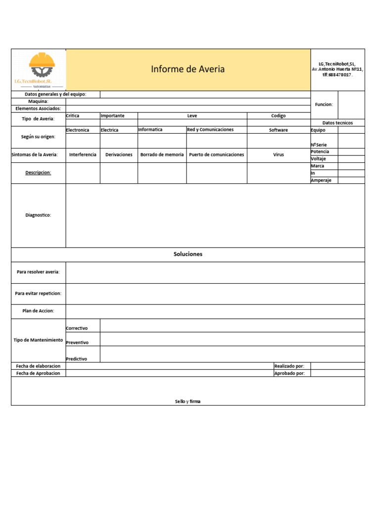 Lara - Graciely - UT7 - Informe de Averia | Descargar gratis PDF ...