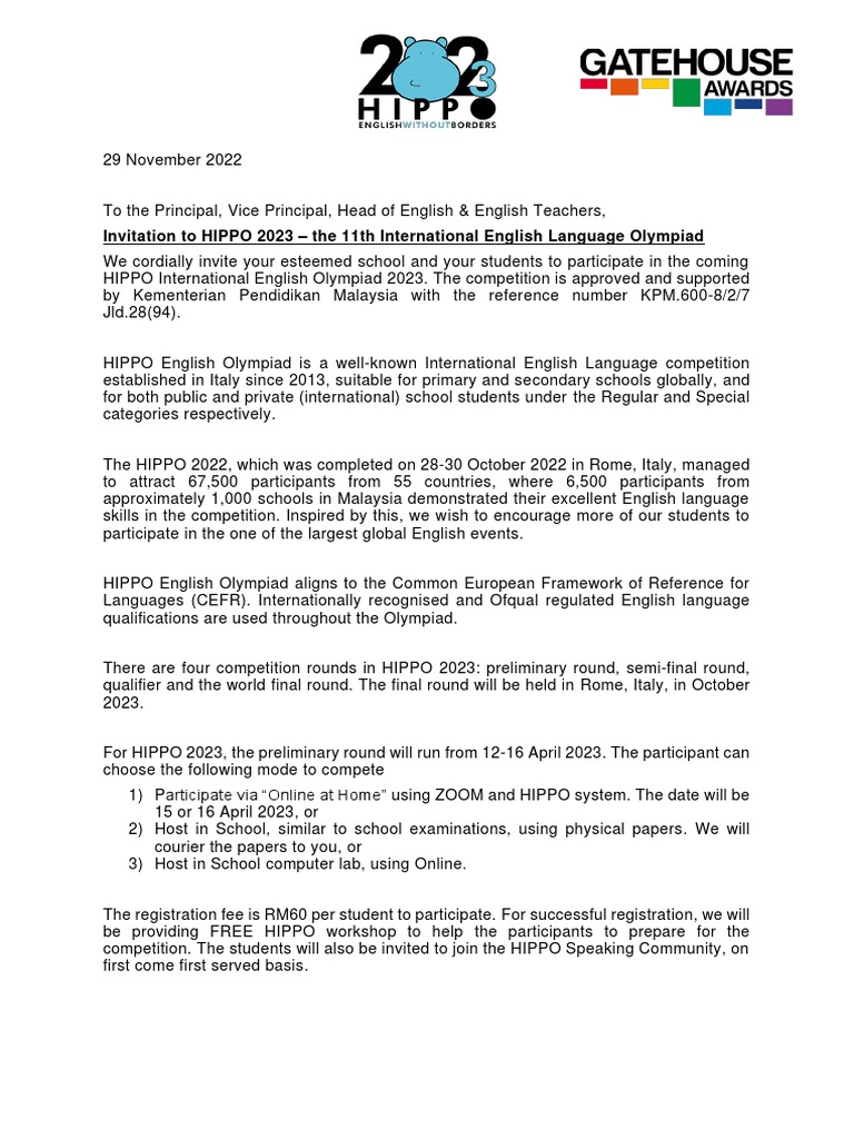 Invitation Letter To Schools | PDF