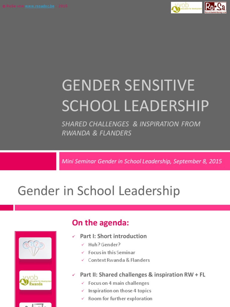 Gender Sensitive School Leadership Rosavvob | PDF | Gender | Gender Studies