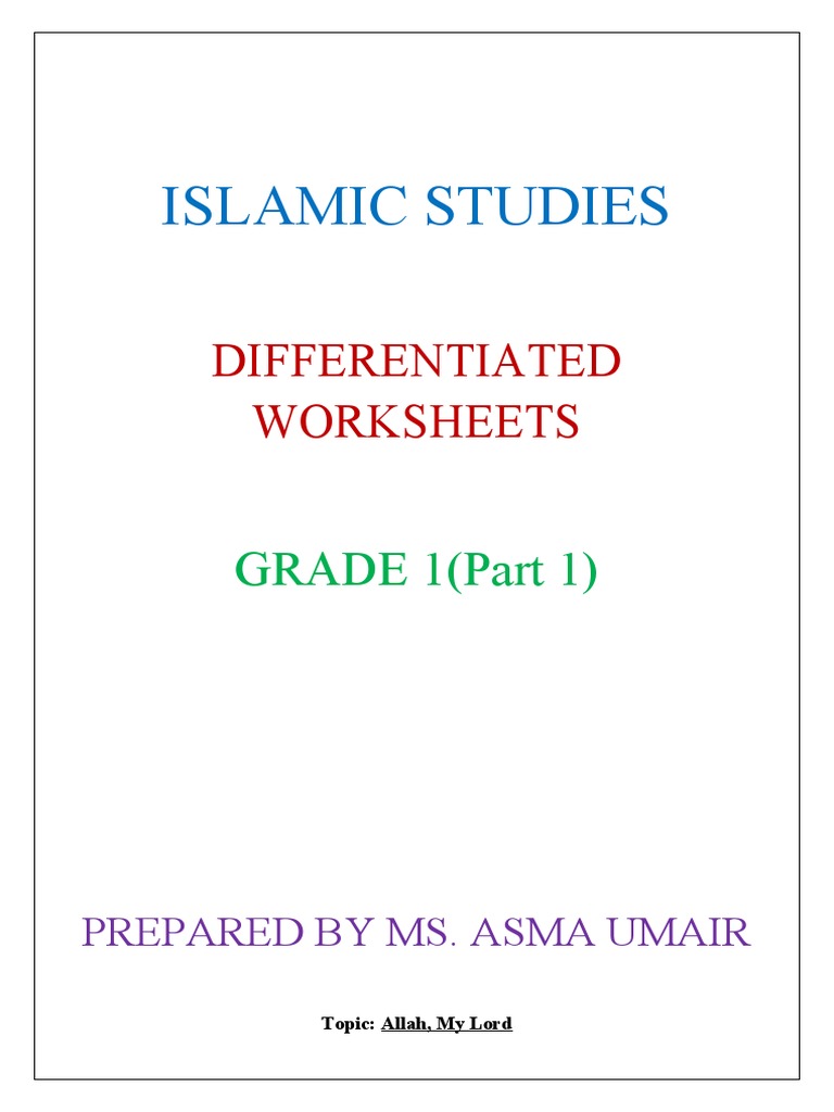 Islamic Grade-1-Booklet-Part-1 | PDF | Surah | Allah