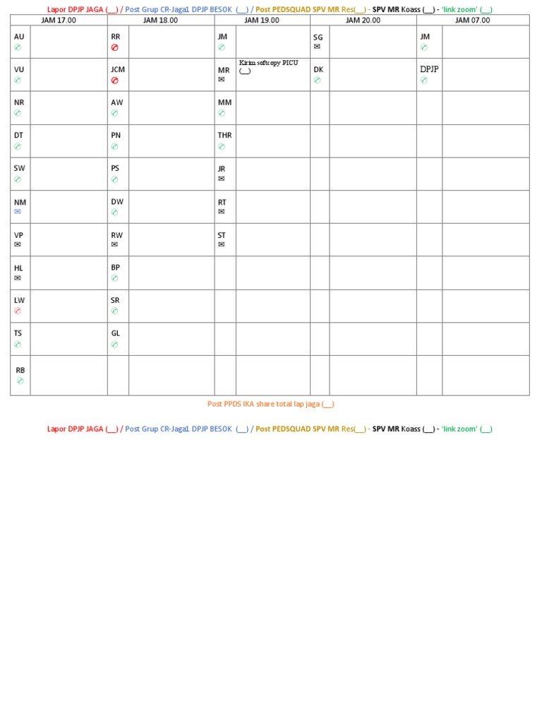 Tabel Jam 17-21 | PDF