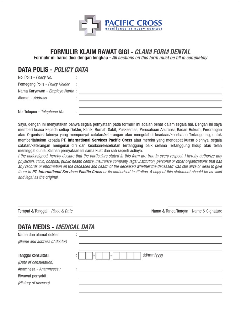 Claim Form DENTAL | PDF