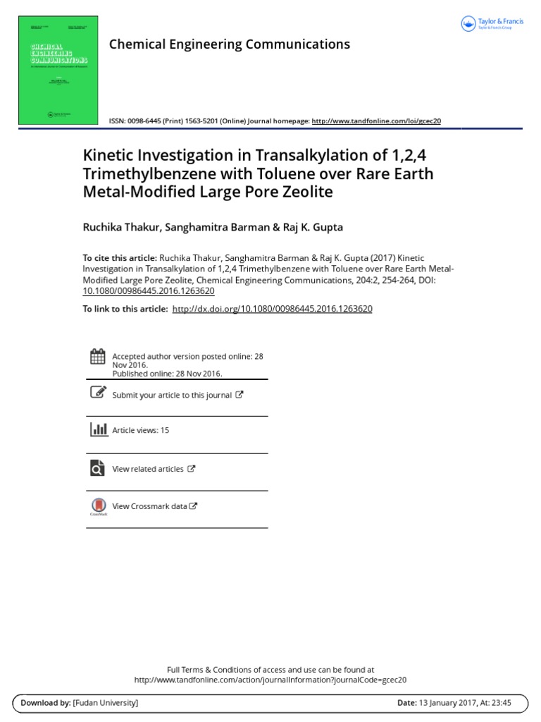 Kinetic in Transalkylation | PDF | Activation Energy | Chemical Kinetics
