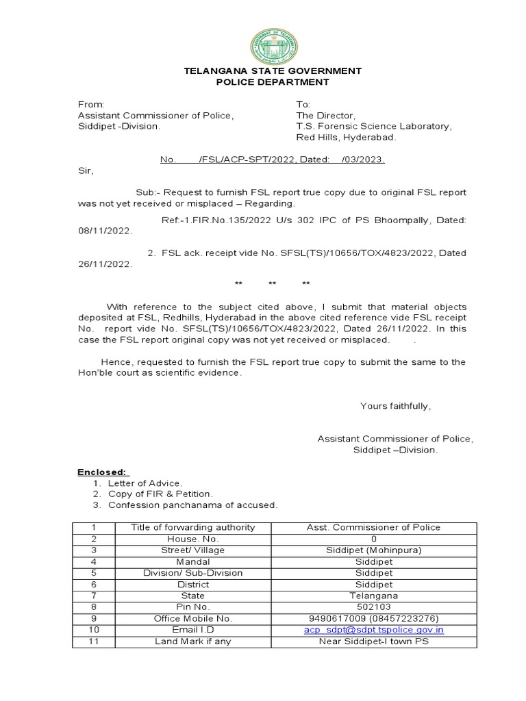 FSL True Copy Letter | PDF