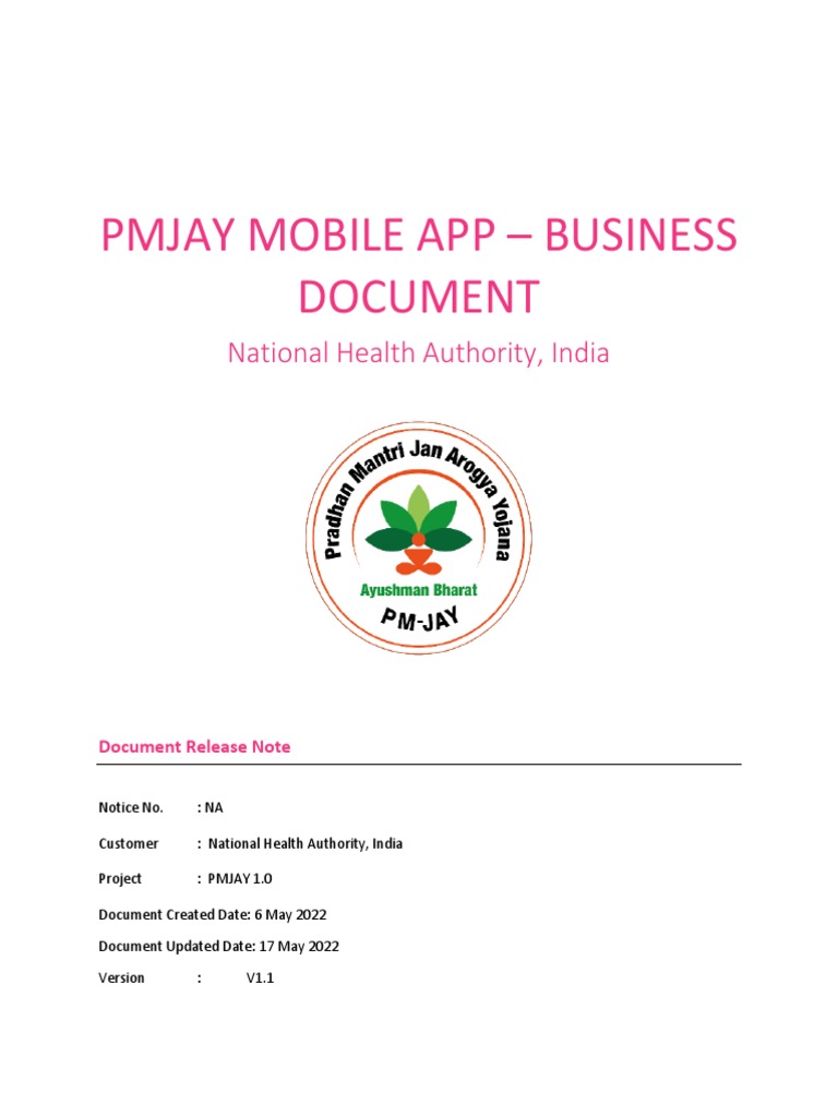 PMJAY Android App Business Doc v1.3 | PDF | Medical Specialties | Medicine