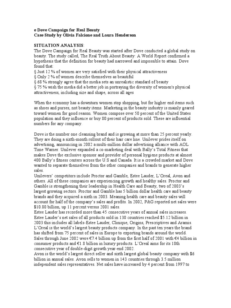 Dove's Real Beauty Campaign Analysis | PDF | Advertising | Communication