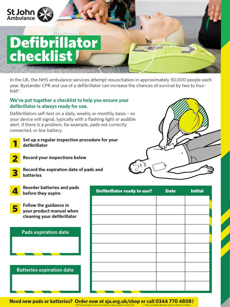 Defib Checklist 20213 | PDF