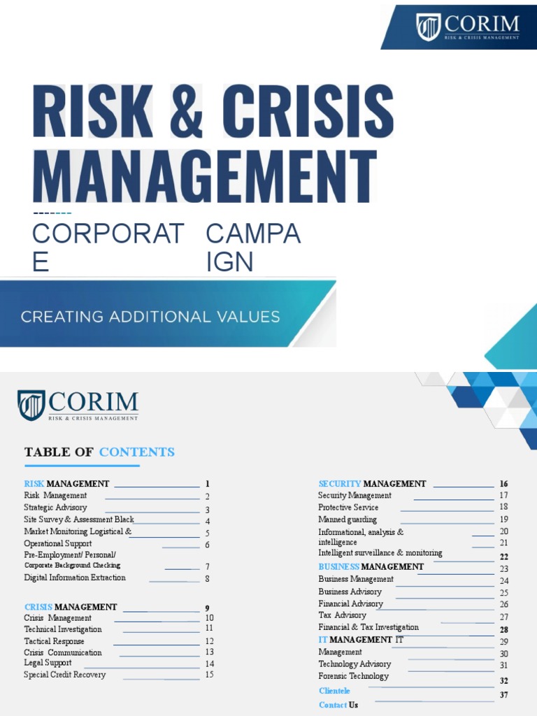 Corim - Risk & Crisis Corporate Campaign (Full) | PDF | Computer ...