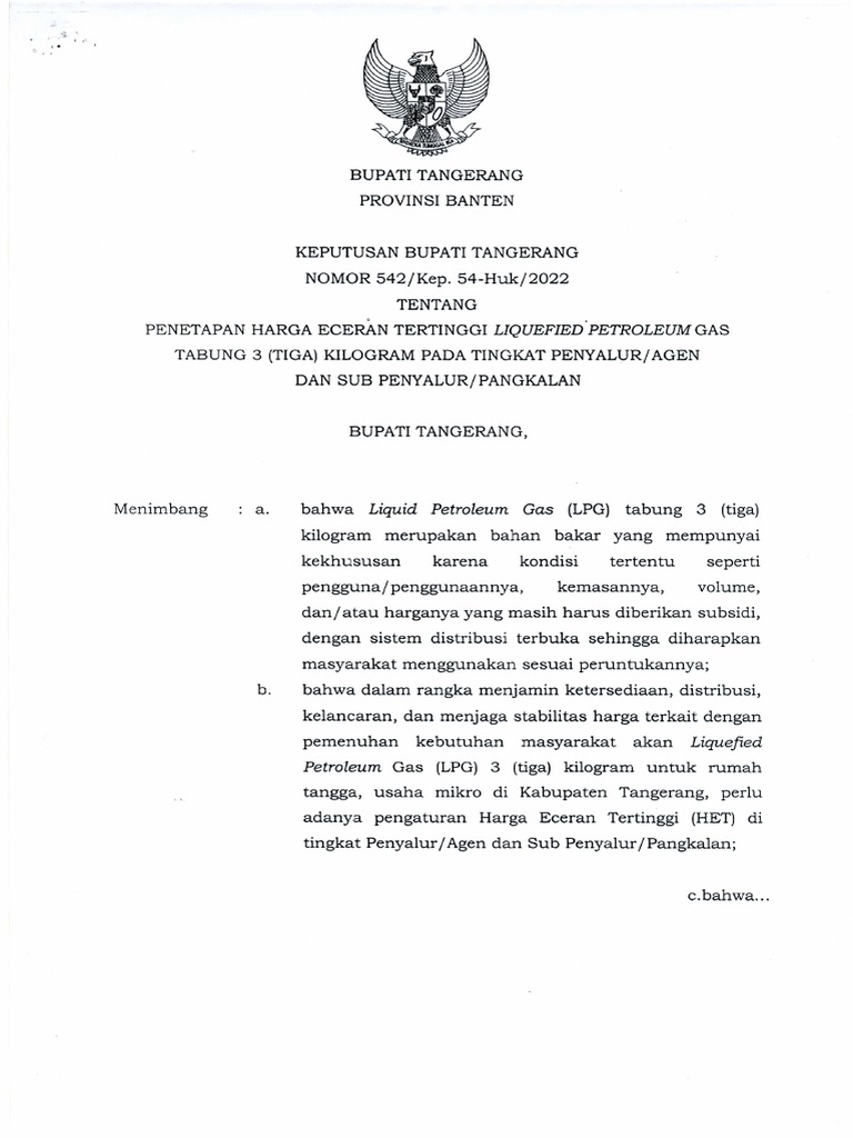 SK Bupati Tangerang | PDF