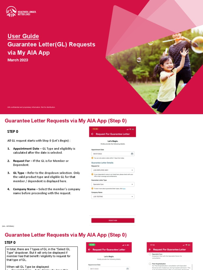 AIA My App: GL Request Guide | PDF | Hospital | Public Services