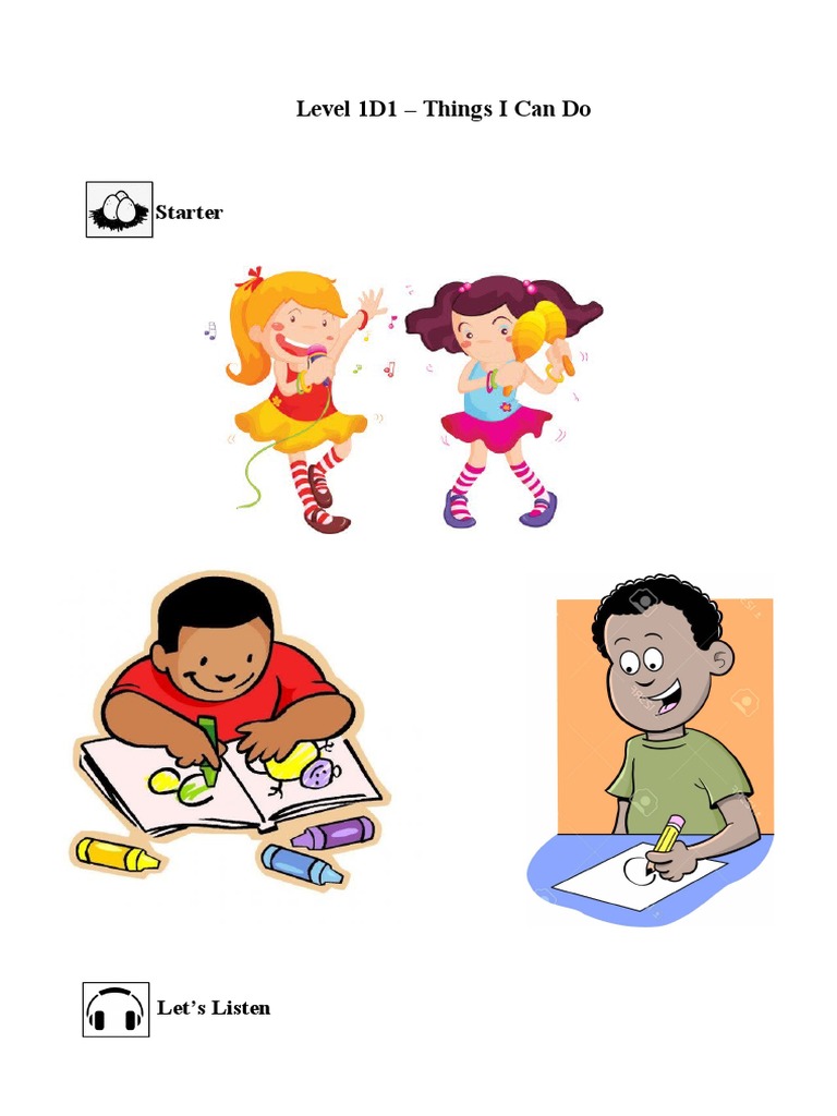 Level 1D1 - Things I CanDo | PDF