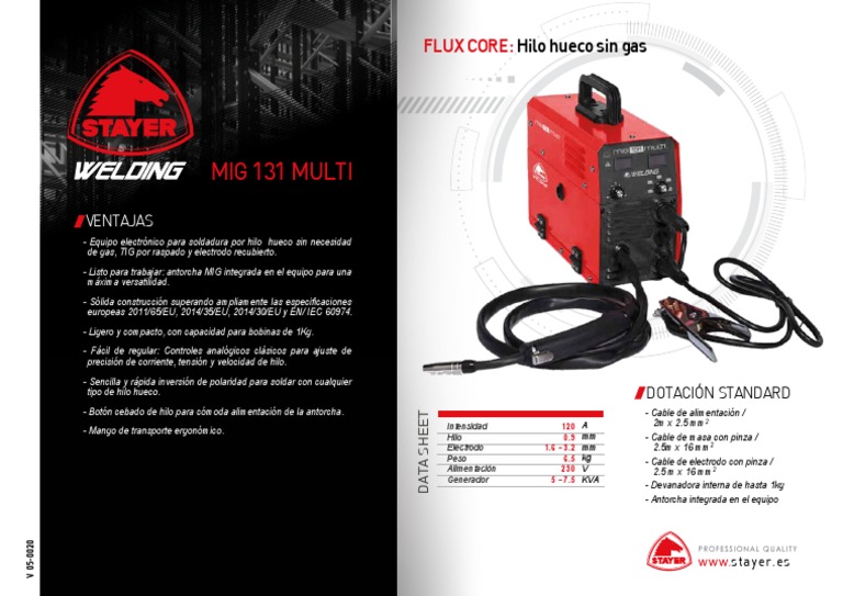 Soldadora MIG 131 Multi: Versatilidad y Calidad | PDF | Electricidad | Ingenieria Eléctrica