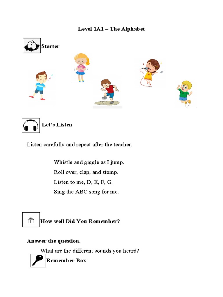 Level 1A1 - The Alphabet | PDF