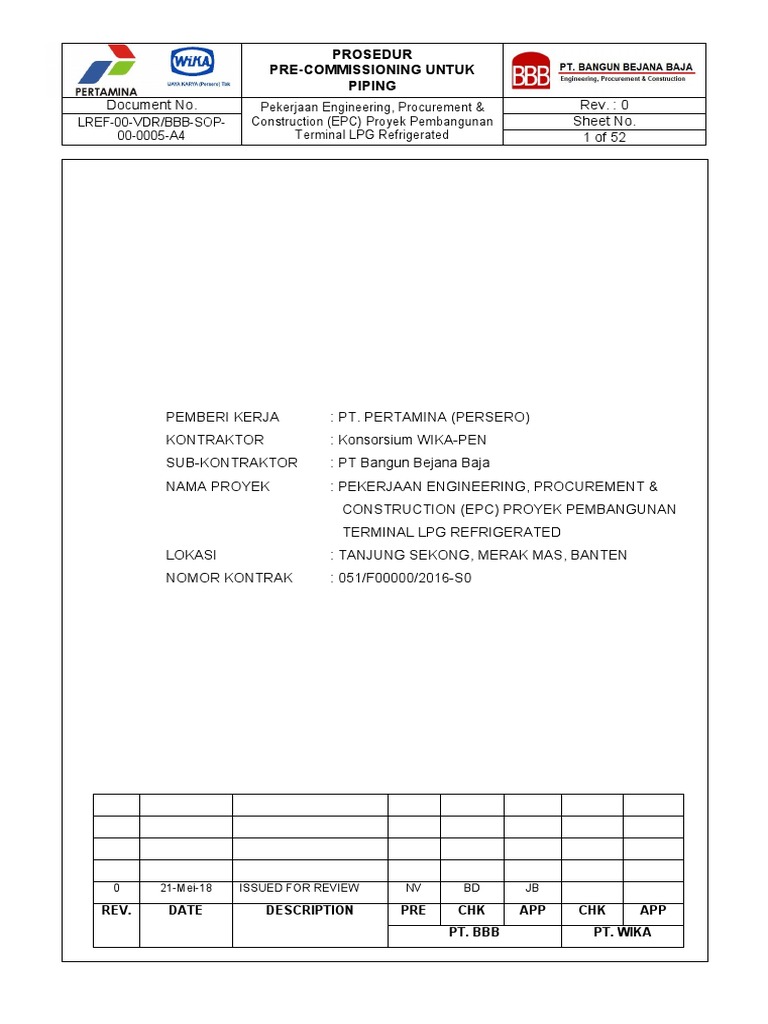 Procedure Pre Commisioning | PDF