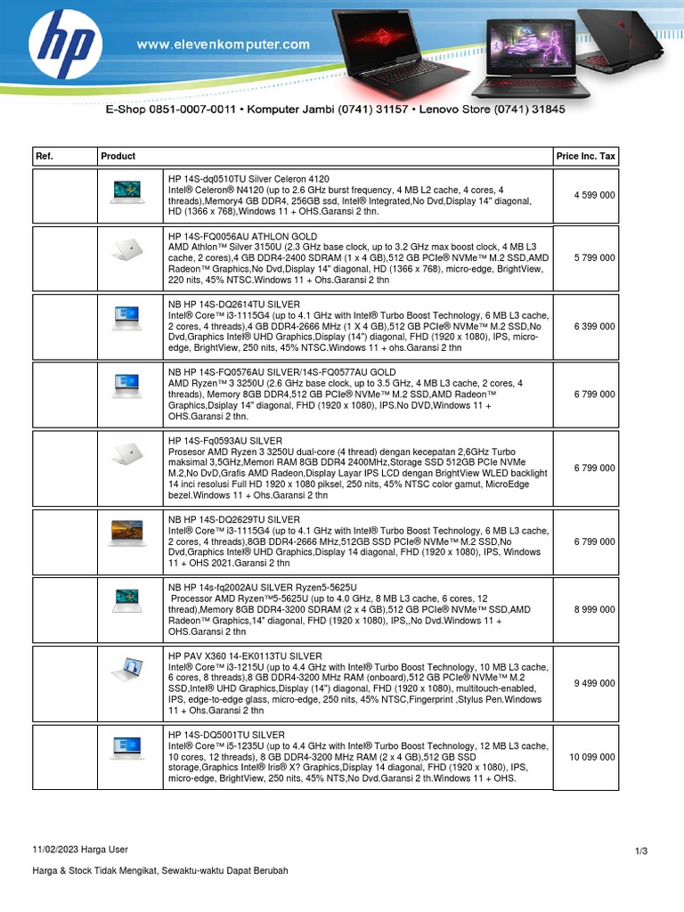 PL Laptop HP | PDF | Solid State Drive | Computer Engineering