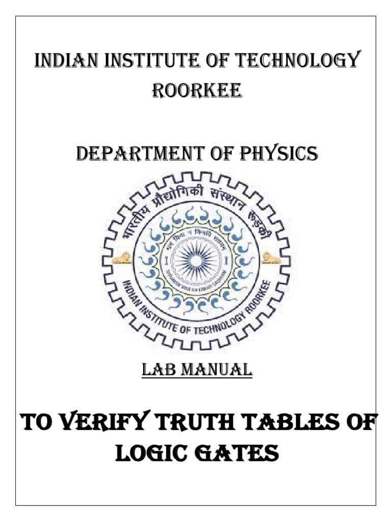Logic Gates and Truth Table Verification | PDF | Logic Gate | Computer ...